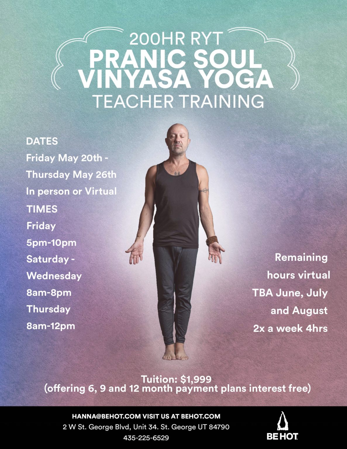 200hr RYT PRANIC SOUL VINYASA YOGA TEACHER TRAINING w/ ROB HESS – Be Hot Yoga